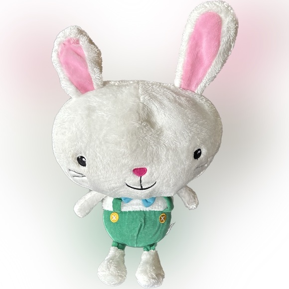 Animal Adventure | Toys | Plush White Bunny Rabbit Big Head Green ...
